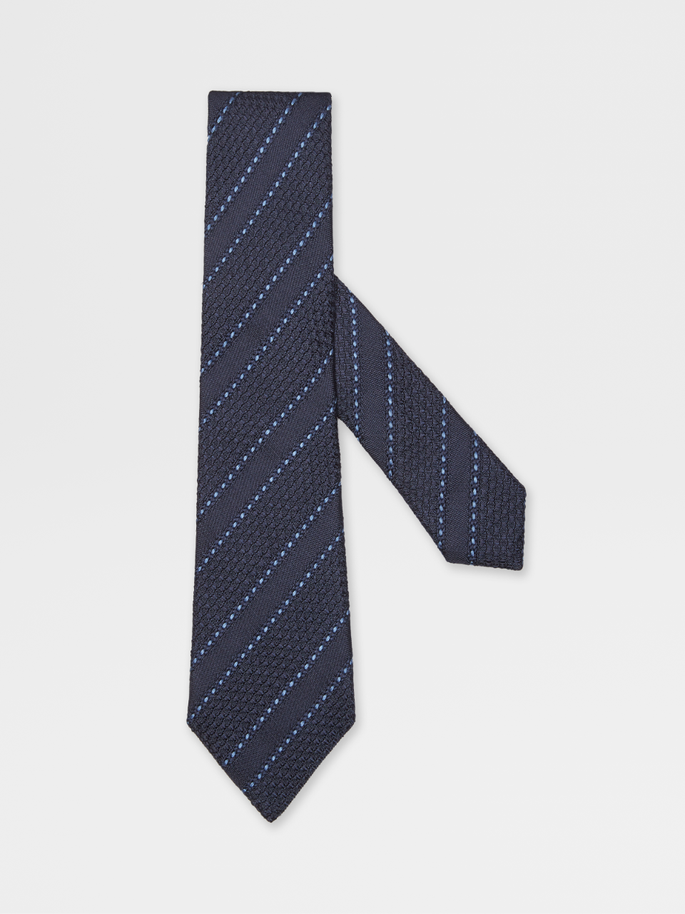 Zegna XXX Blue Silk Tie FW21 10510568 | Zegna